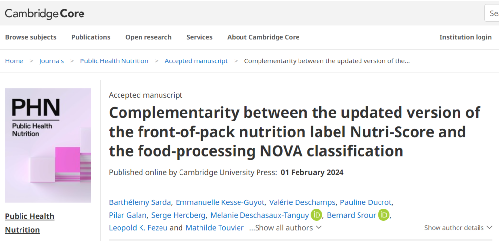 A new study on the complementarity between the updated version of the ...